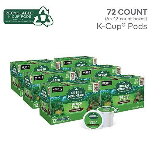 Green Mountain Coffee Roasters French Roast, Single-Serve Keurig K-Cup Pods, Dark Roast Coffee, 72 Count (6 x 12 count boxes)