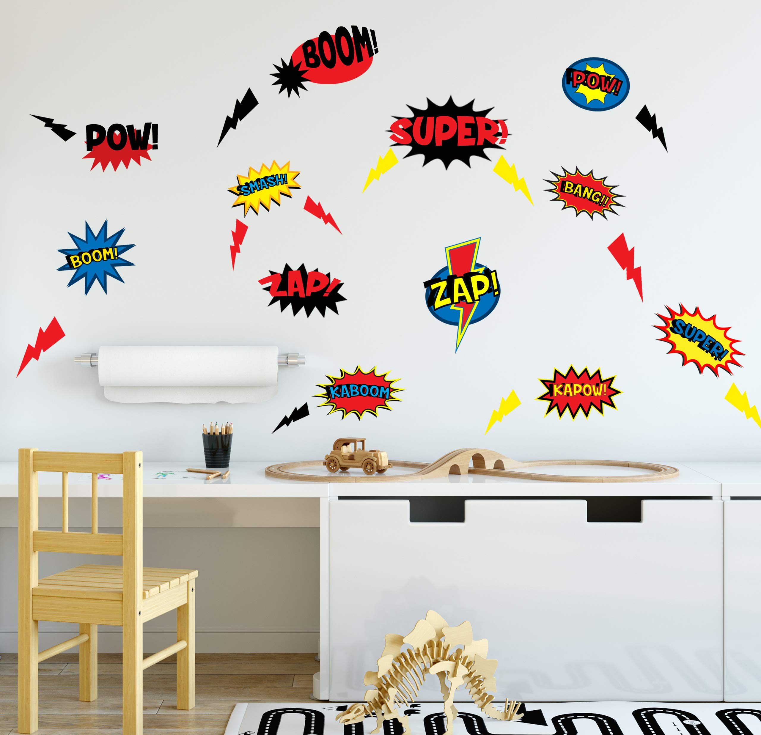 Superhero Boys Room Wall Decals Decor Stickers Teenager Decorations for Bedroom (Superhero)