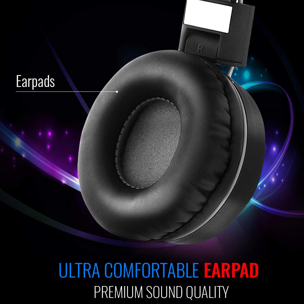 Sonitum Kids Headphones with Microphone, Wired Head Phones with Volume Control for Computer Cellphone, On Ear Headphones for School, Foldable/Adjustable fit Tangle Free 1.5m Cord, 3.5mm Jack