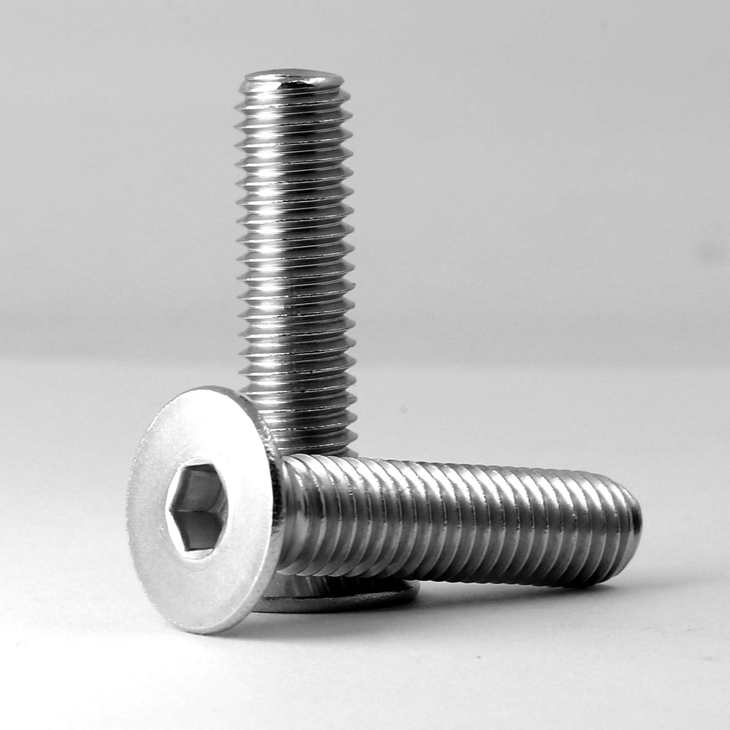 KONGKI M5-0.8 x 35mm Flat Head Socket Cap Screws, 304 Stainless Steel (18-8), DIN 7991, Allen Socket Drive,Full Thread, Machine Thread, 30 PCS