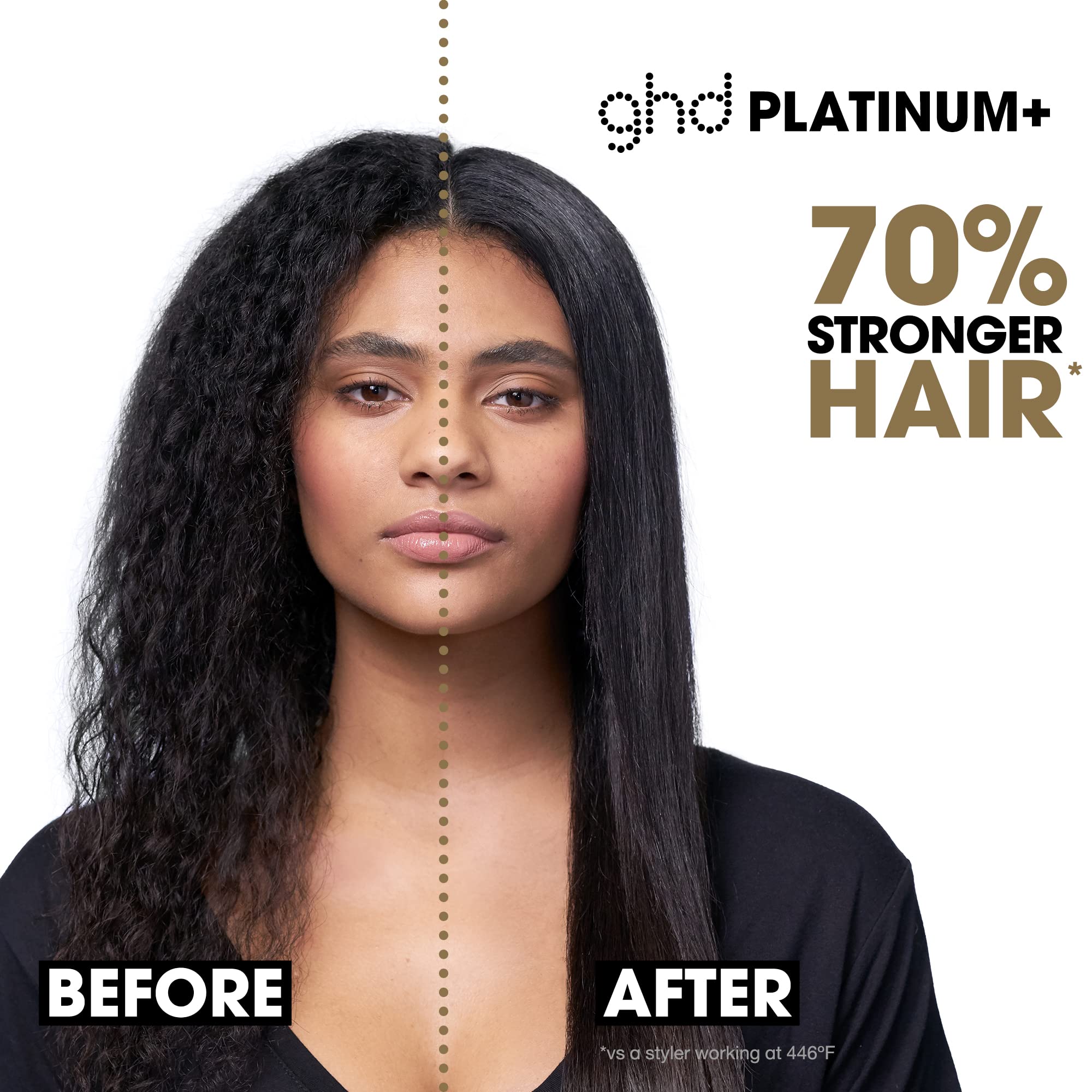 ghd Platinum+ Styler ― 1" Flat Iron Hair Straightener, Professional Ceramic Hair Styling Tool for Stronger Hair, More Shine, & More Color Protection ― Black