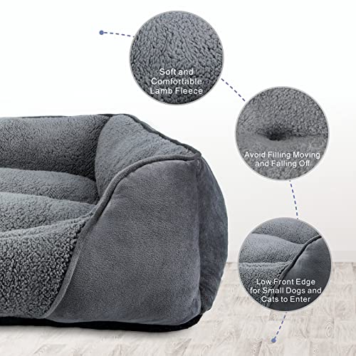 AIPERRO Dog Bed,Pets Friendly Medium Small Dogs Beds Machine Washable Rectangle Dogs Beds,Orthopedic Calming Dog Sofa Bed,Soft Sleeping Puppy Beds Breathable Cuddler, Nonskid Bottom 25''x21''