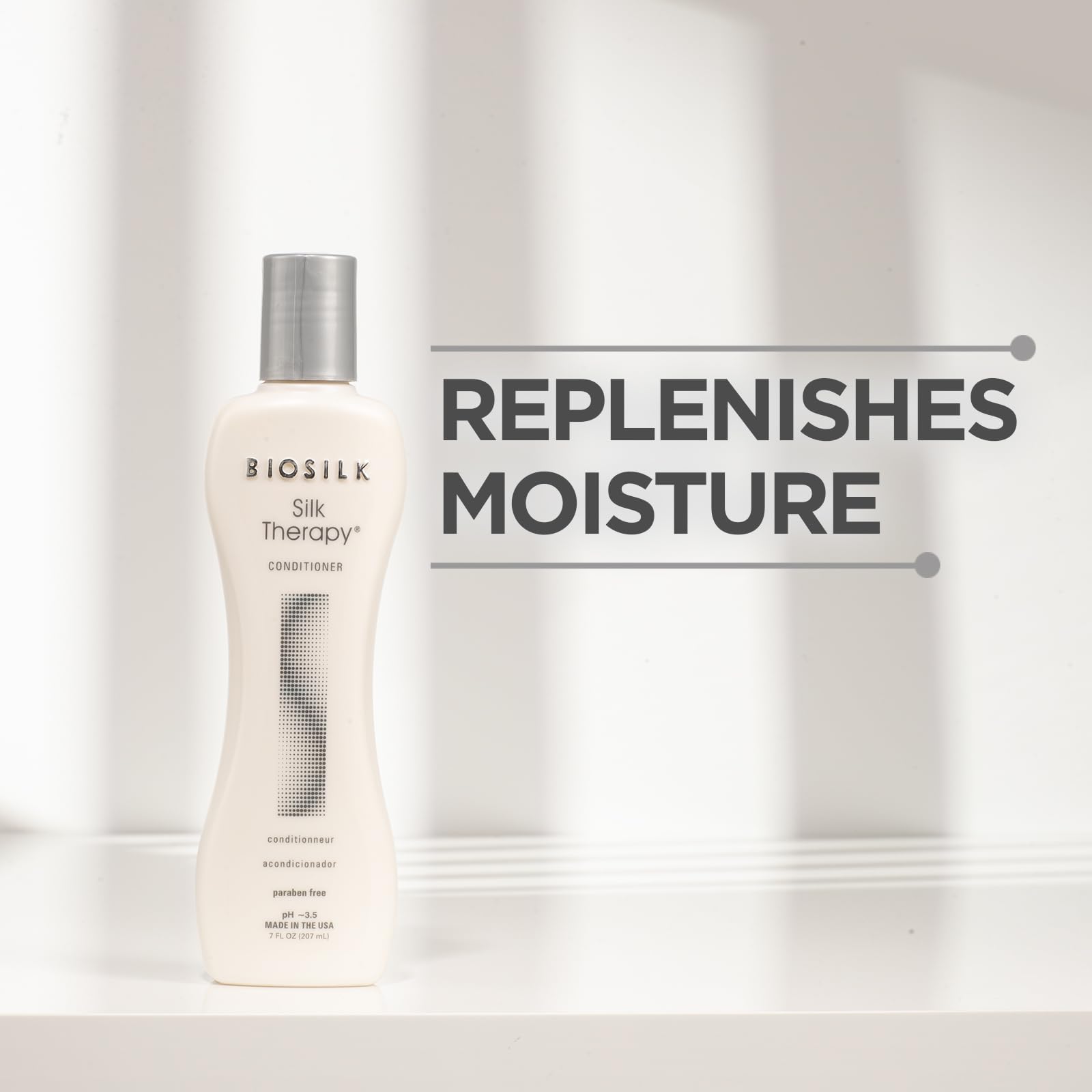 Biosilk Silk Therapy Conditioner, Moisturizes & Conditions Hair For Incredible Shine, Sulfate, Paraben, & Cruelty-Free, 7 Oz