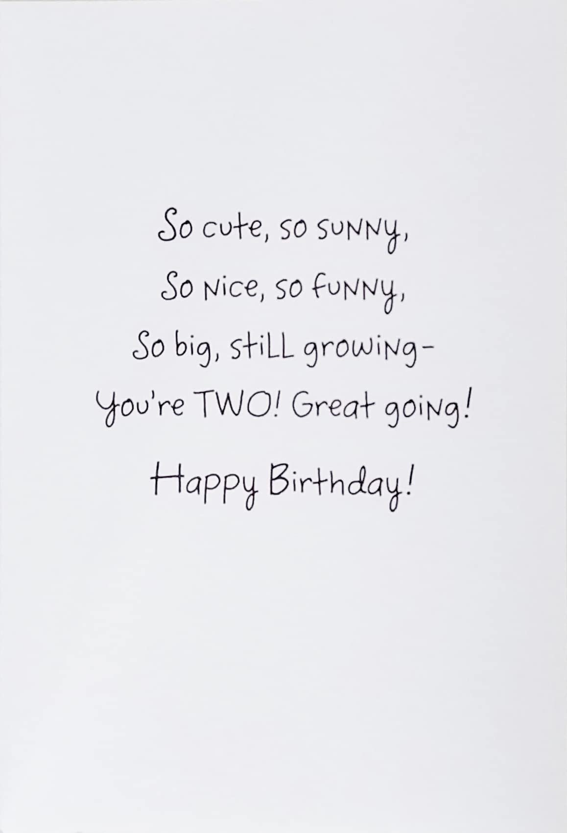 You're Two - Happy 2nd Birthday Greeting Card with Giraffe - 2 Years Old