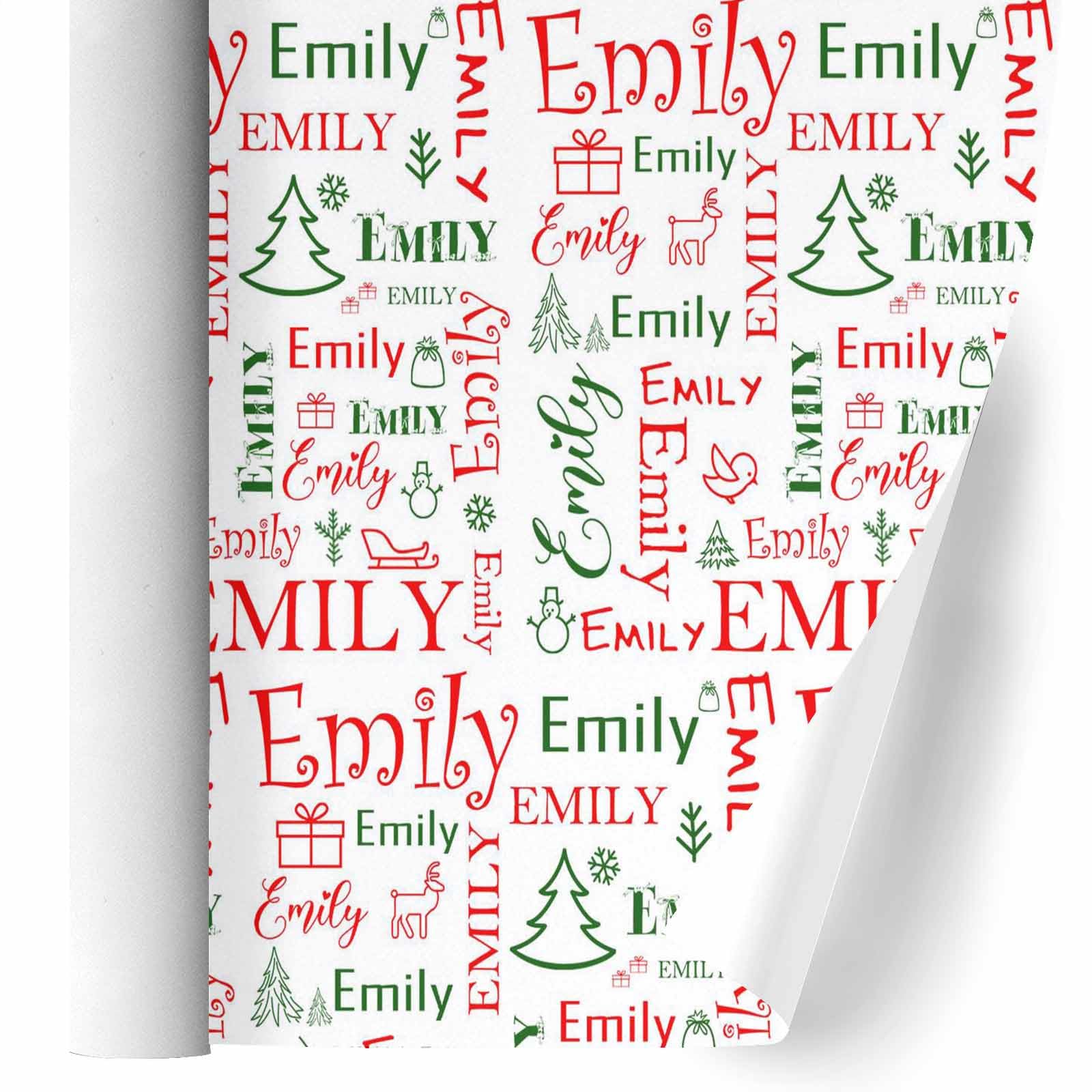Artsadd Custom Christmas Wrapping Paper Rolls with Name Xmas Personalized Birthday Gift Wrapping Paper for Kids Men Women 58"x 23"