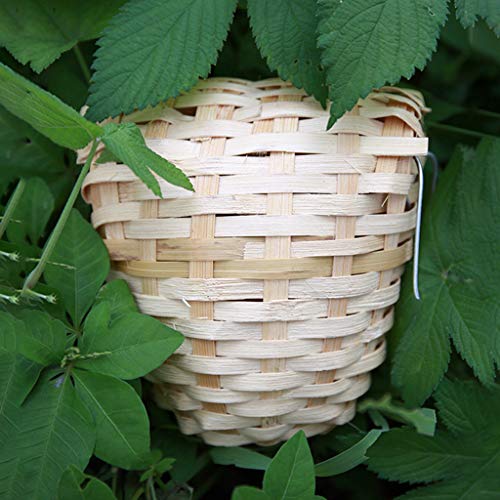 Youngy Natural Bamboo Bird House Hand Made Finch Hideout Cage Toy Outdoor Hut Shelter