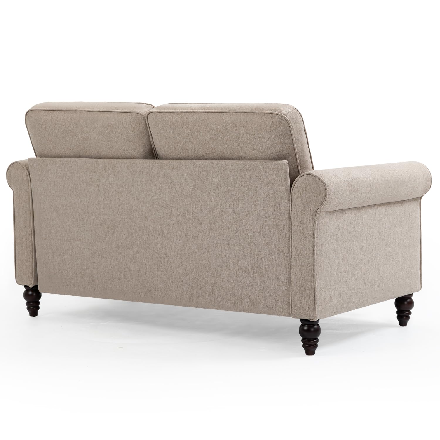 48" Small Loveseat Sofa Couch, Mid Century Modern Comfy Sofa Couch, Upholstered 2 Seater Mini Love Seat Couch with Rolled Armrest & Nailhead Trim for Small Spaces, Bedroom, Living Room, Apartment