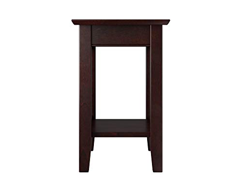 AFI Mission Chair Side Table with Charging Station in Espresso