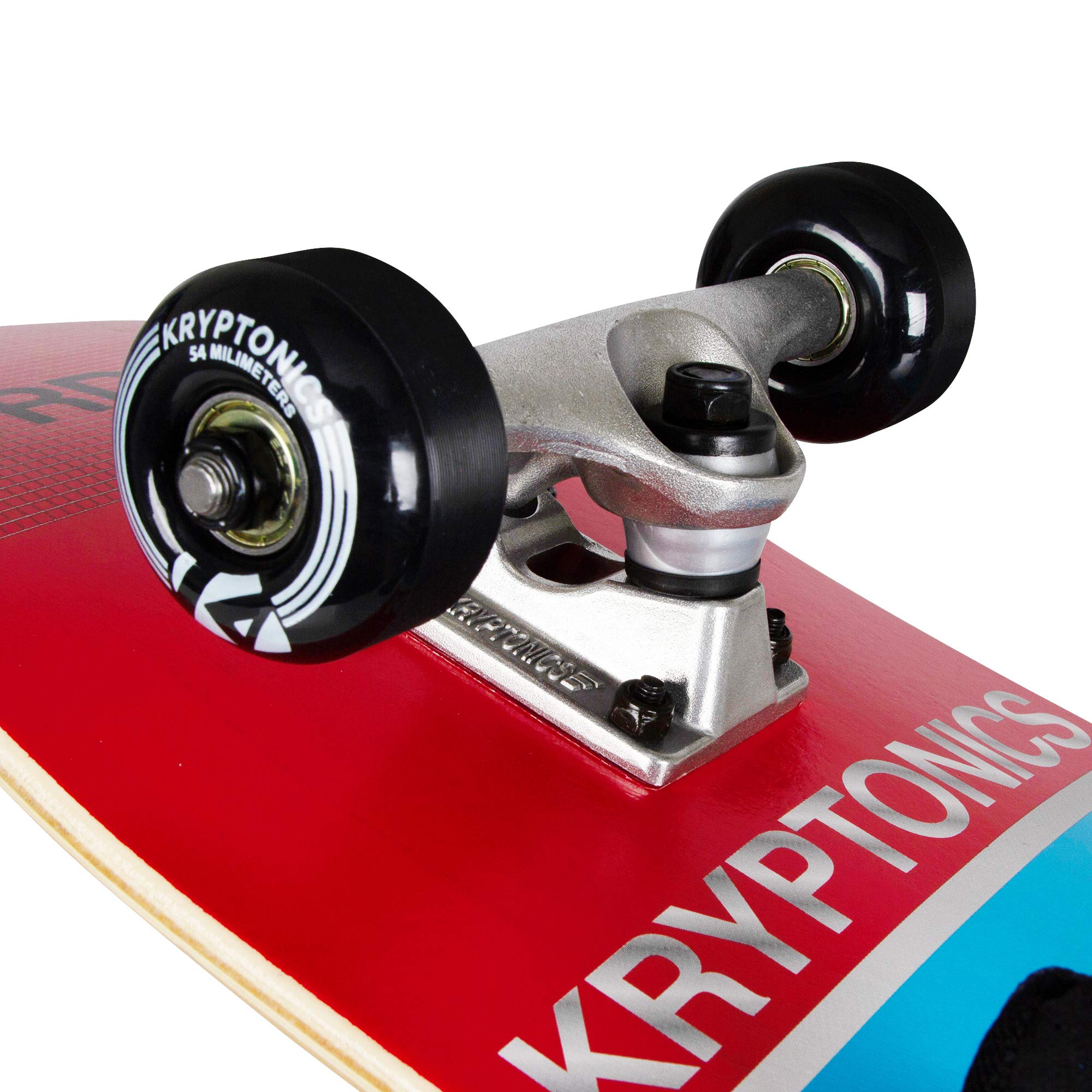 Kryptonics 31" Star Series VHS Skateboard β Retro Red/Blue Design, Durable Wood Deck, 54mm Smooth Wheels, Ideal for Youth & Intermediate Riders, Tricks & Cruising