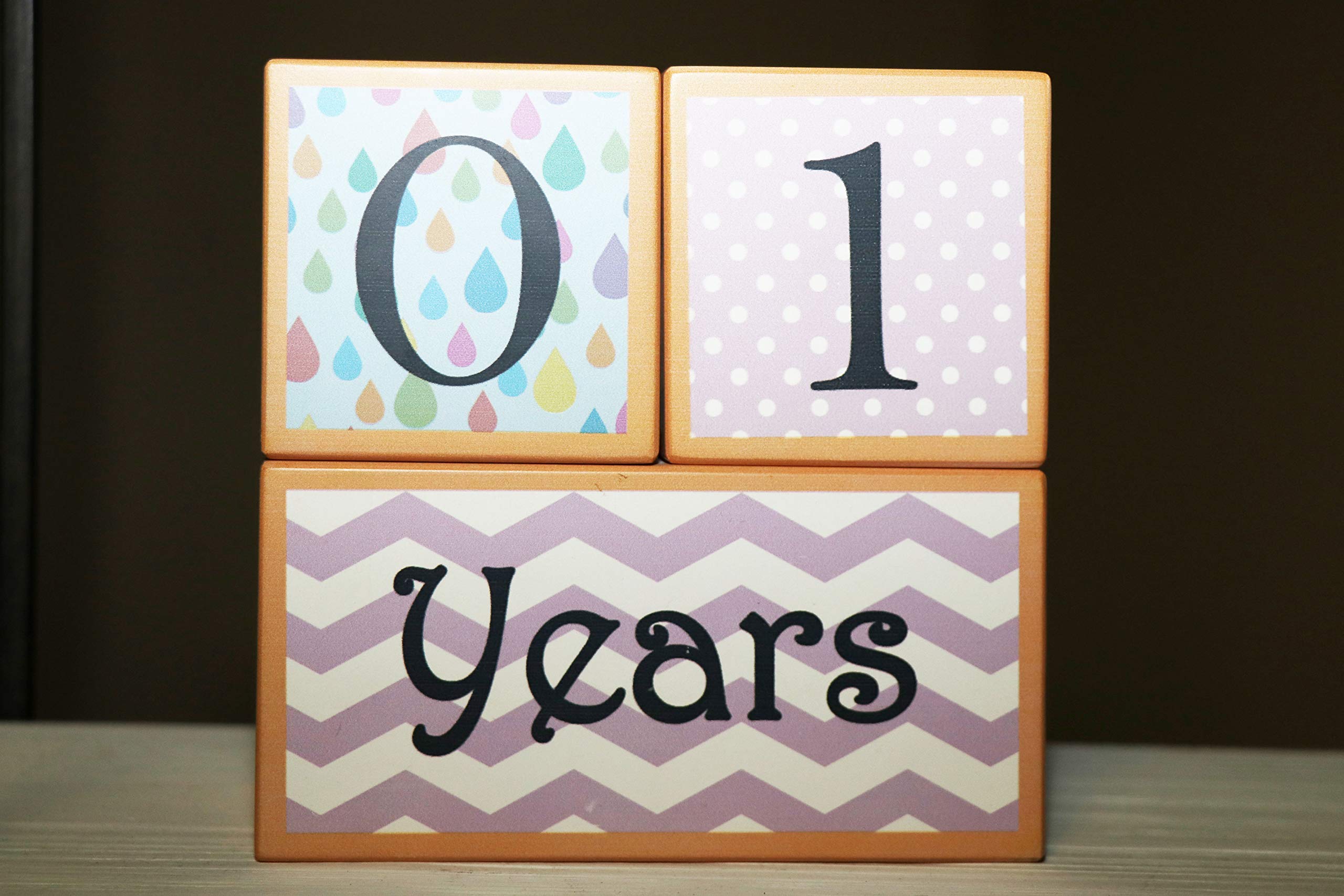 Wood Baby Milestone Age Photo Blocks Set Track Weeks, Months and Years Perfect Baby Shower Present