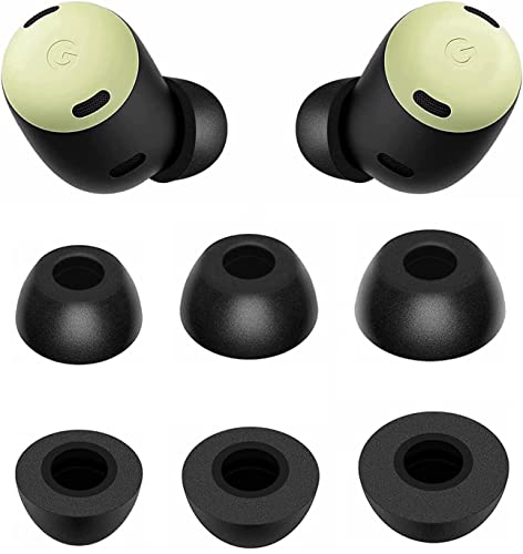 ALXCD Foam Eartips Compatible with Google Pixel Buds Pro Earbuds, S/M/L 3 Sizes 3 Pairs Soft Memory Foam Earbuds Tips Foam Ear Tips, Compatible with Pixel Buds Pro, SML Black