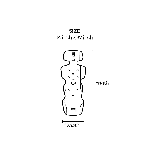POLED Airluv Car Seat Liner, Absorbs Sweat, Moisture Wicking Wind Proof Fabric, Car Seat Cooling Pad For Toddlers, Kids, Babies, Accessories for Baby in Hot Summer, Button Control- Tiffany