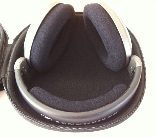 CASEBUDi Large Hard Headphone Case | Compatible with Sony, Sennheiser, Beats & More | Black Ballistic Nylon