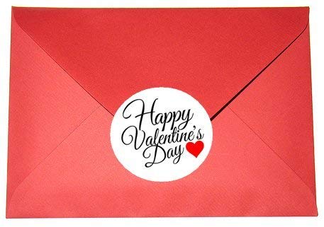 CakeSupplyShop Item#HH2-120ct Happy Day Valentine's Red Heart Elegant Party Favor Stickers Envelope Seals