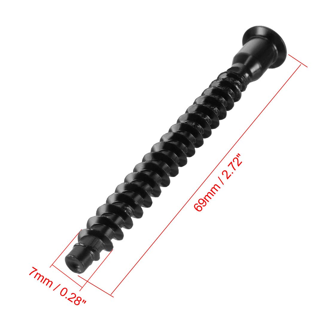uxcell Furniture Confirmat Screw 7x69mm Hex Socket Wood Screws Powder Coated 20pcs