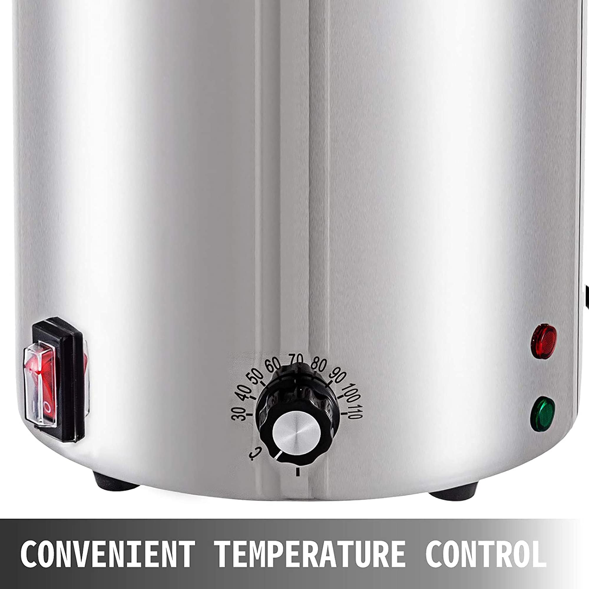 800/1600W Commercial Cheese Warmer, Electric Cheese Dispenser with Pump Temp Adjustable 30-110℃ for Chocolate/Cheese/Butter (Round Single Head)