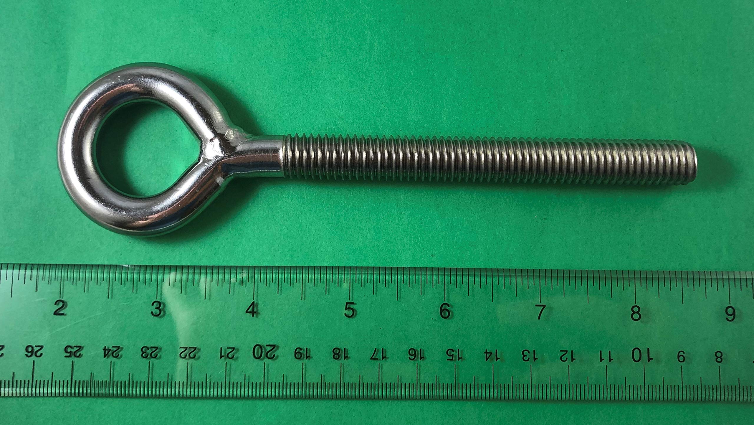 US STAINLESS Stainless Steel 316 Eye Bolt Welded 1/2" UNC x 120mm (1/2" x 4 3/4") Marine Grade