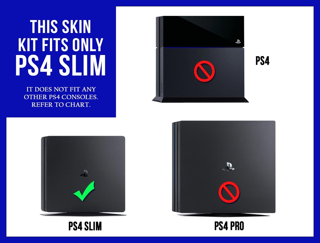 Blue Diamond Plate Mirror - Vinyl Decal Mod Skin Kit by System Skins - Compatible with PlayStation 4 Slim Console (PS4S)