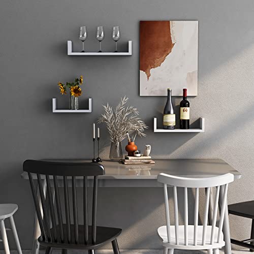 AMADA HOMEFURNISHING 2 Pack Floating Shelves and U-Shaped Floating Shelves