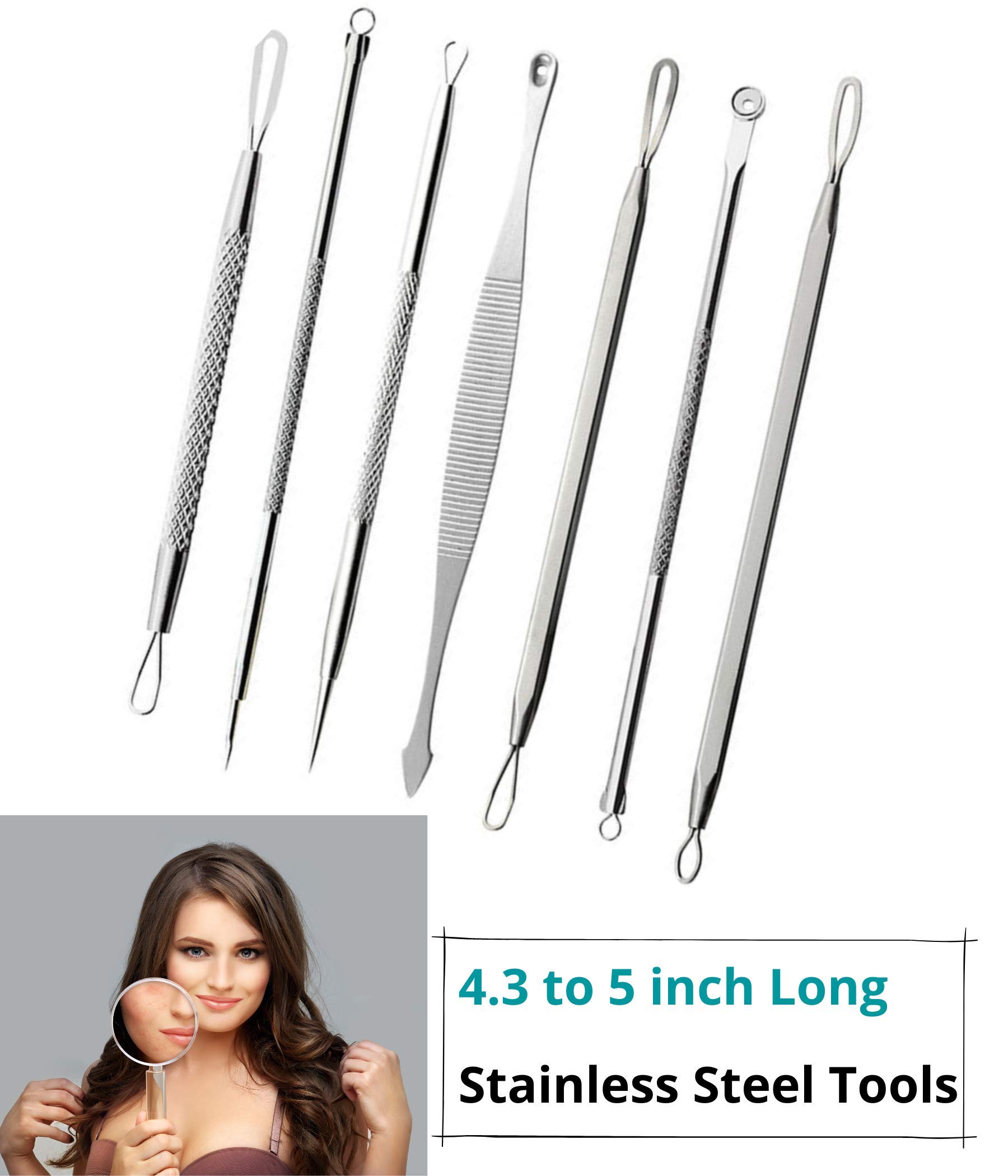 SAVBIN 7-Piece Blackhead/Comedone/Pimple Extraction Kit for Nose Face etc
