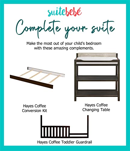 Suite Bebe Hayes 4 in 1 Convertible Crib, Coffee and Faux Barnwood - Quick Ship