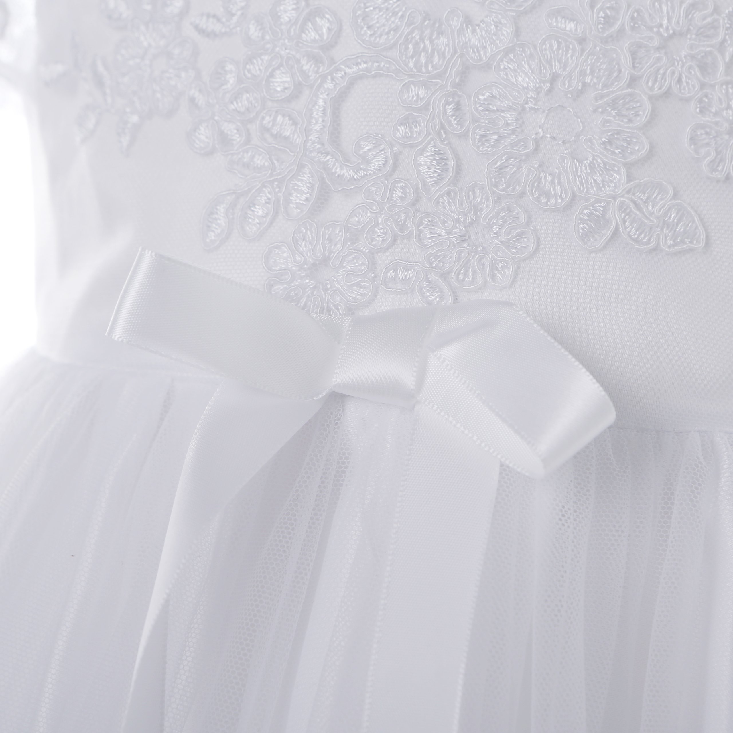 NIMBLE Baby Girls Baptism Delicate Embroideried Gown with Bonnet for 0-12 Months