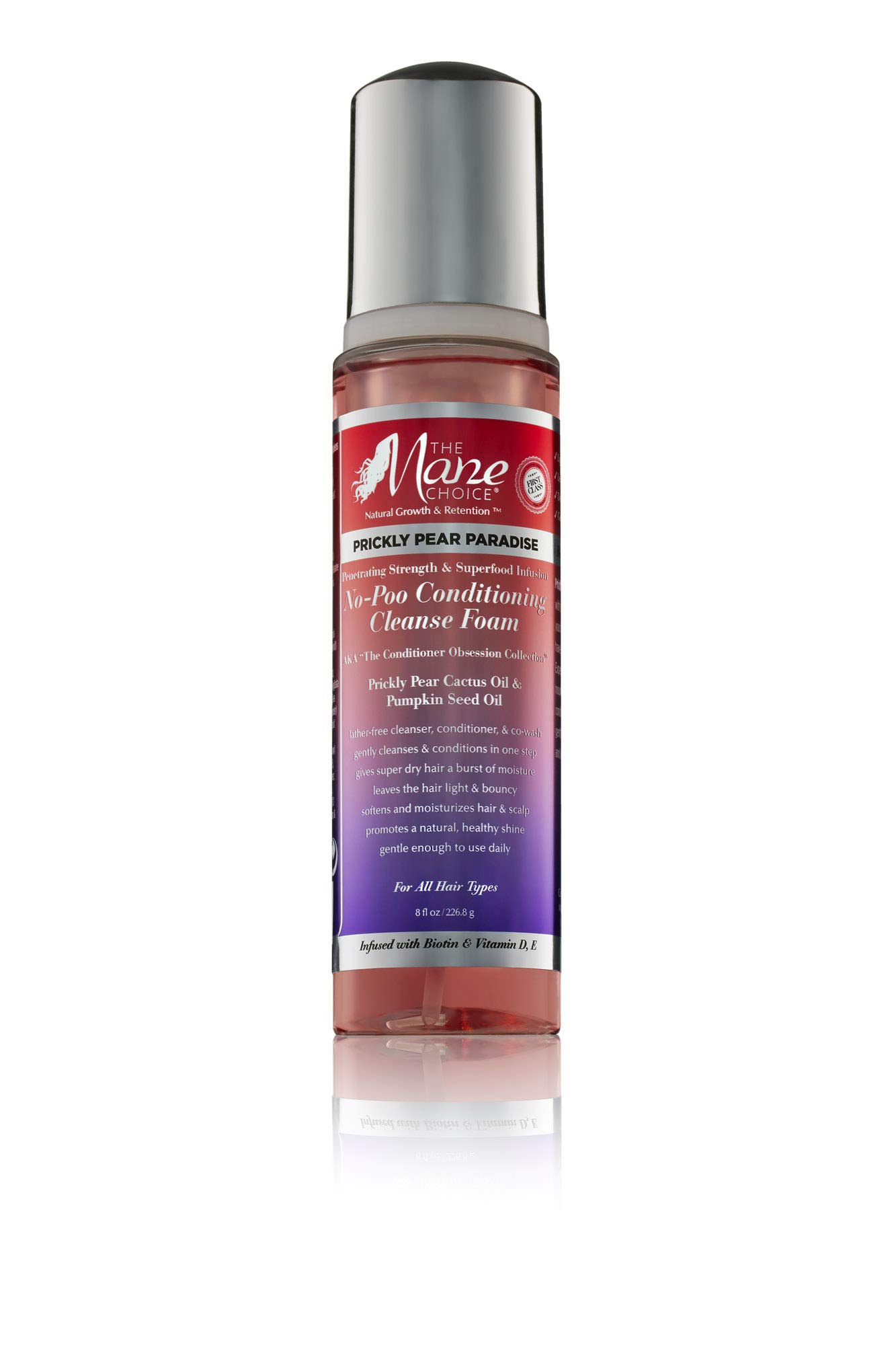 THE MANE CHOICE - Prickly Pear Paradise No-Poo Superfood Infused No Shampoo Cleansing Foam (8 Ounces / 236 Milliliters)
