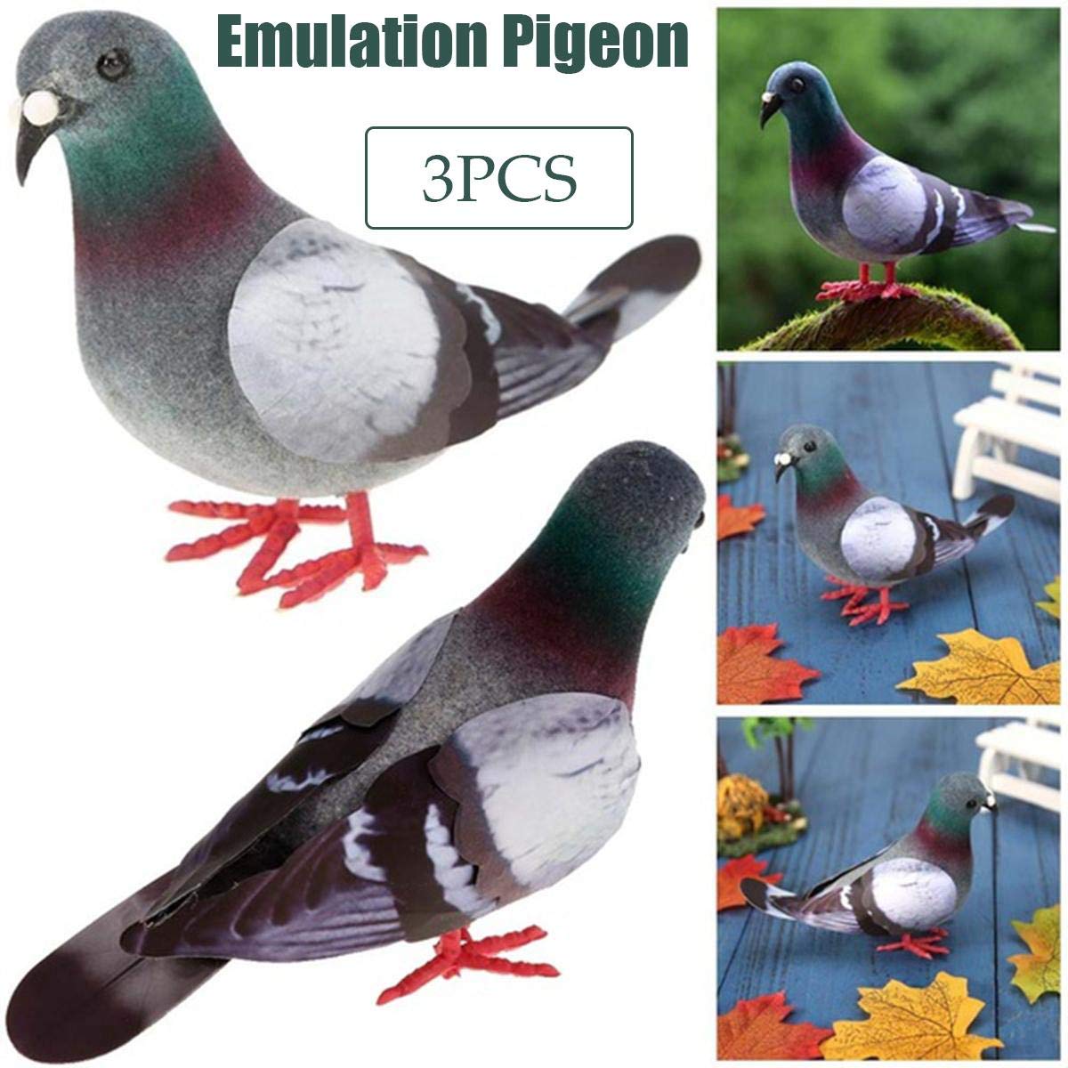 3pcs Simulation Foam Pigeon Model,Artificial Imitation Animal Fake Pigeon Home Garden Ornament Miniature Decoration