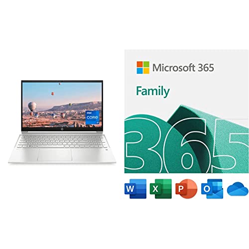 HP Pavilion 15 Laptop, 11th Gen Intel Core i7-1165G7 Processor, 16 GB RAM, 512 GB SSD Storage, Windows 11 Pro, with Microsoft 365 Family | 15-Month Subscription | PC/Mac Download