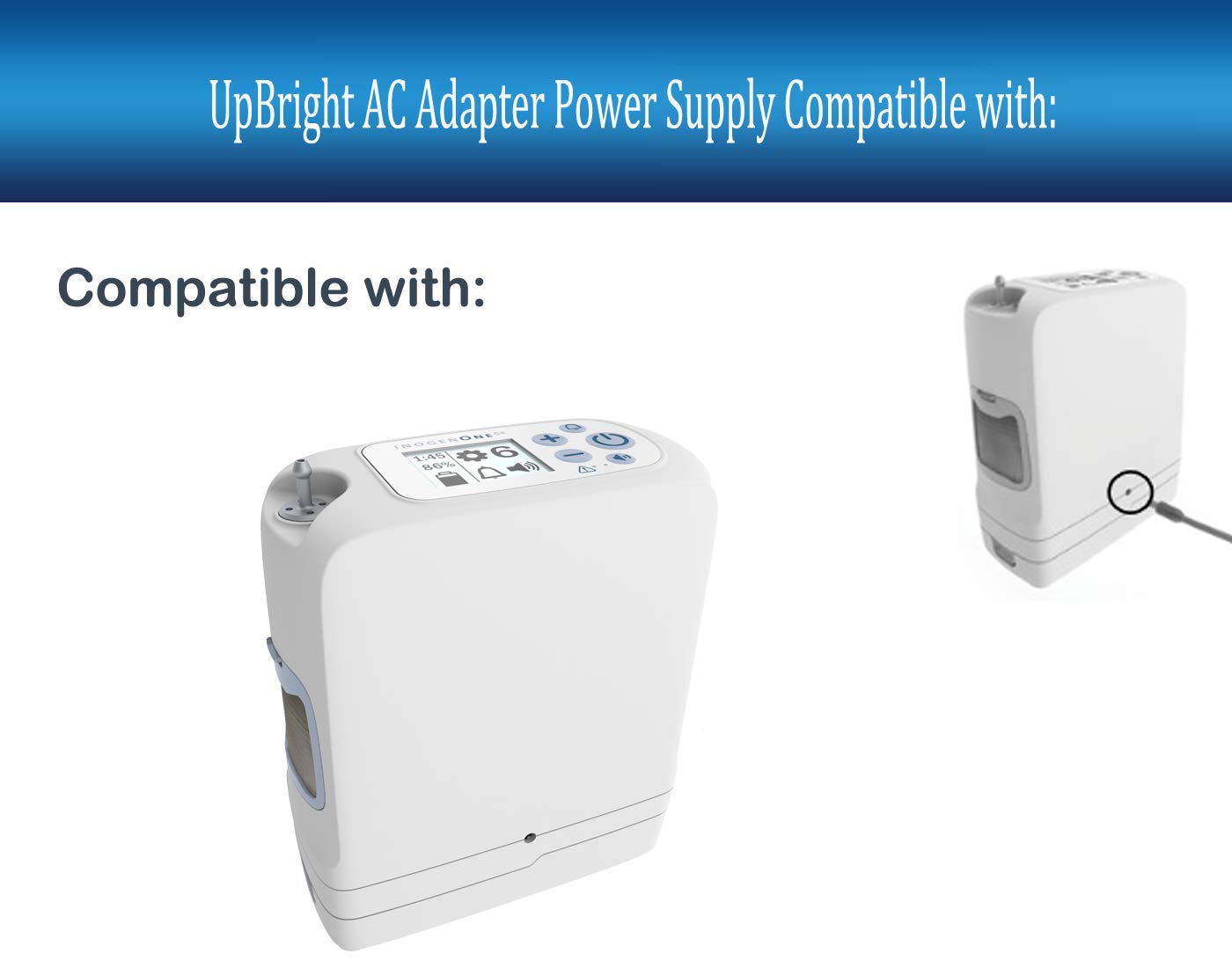 UpBright 24V AC/DC Adapter Compatible with Inogen One G5 BA-501 MANGO120S-24CB-ING MANGO120S-24CB-OXY Oxygen Concentrator IO-500 BA-503 BA-500 BA-516 BA501 24VDC 5A 120W Power Supply Battery Charger