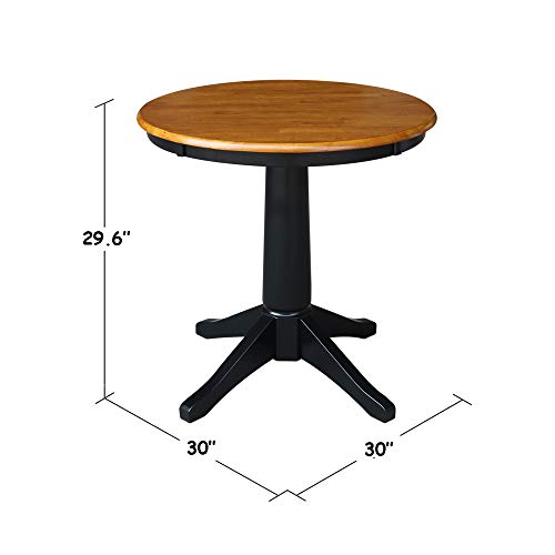 International Concepts 30" Round Top Pedestal Table - With 2 San Remo Chairs, Black/Cherry