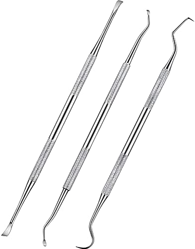 Hotop 3 Pieces Dog Dental Tooth Scaler and Scraper Stainless Double Headed Tarter Remover Scraper Pet Teeth Cleaning Tools for Dog and Cat£¨Silver£©