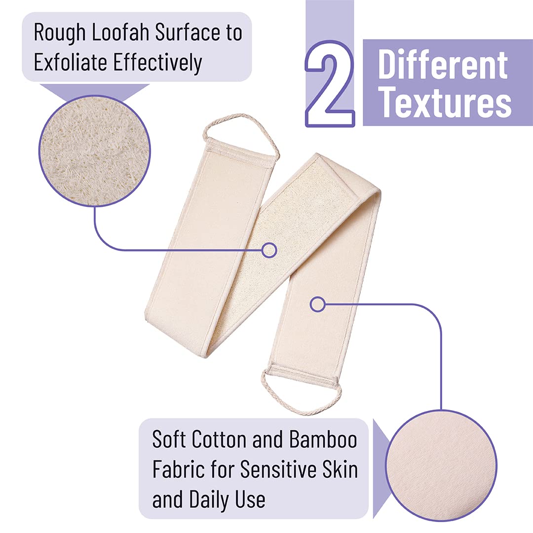 Slick- Exfoliating Loofah Back Scrubber for Shower, Back Scrubber, Loofah Back Scrubber, Shower Back Scrubber, Back Washer, Back Exfoliator, Exfoliating Back Scrubber, Back Cleaner for Shower