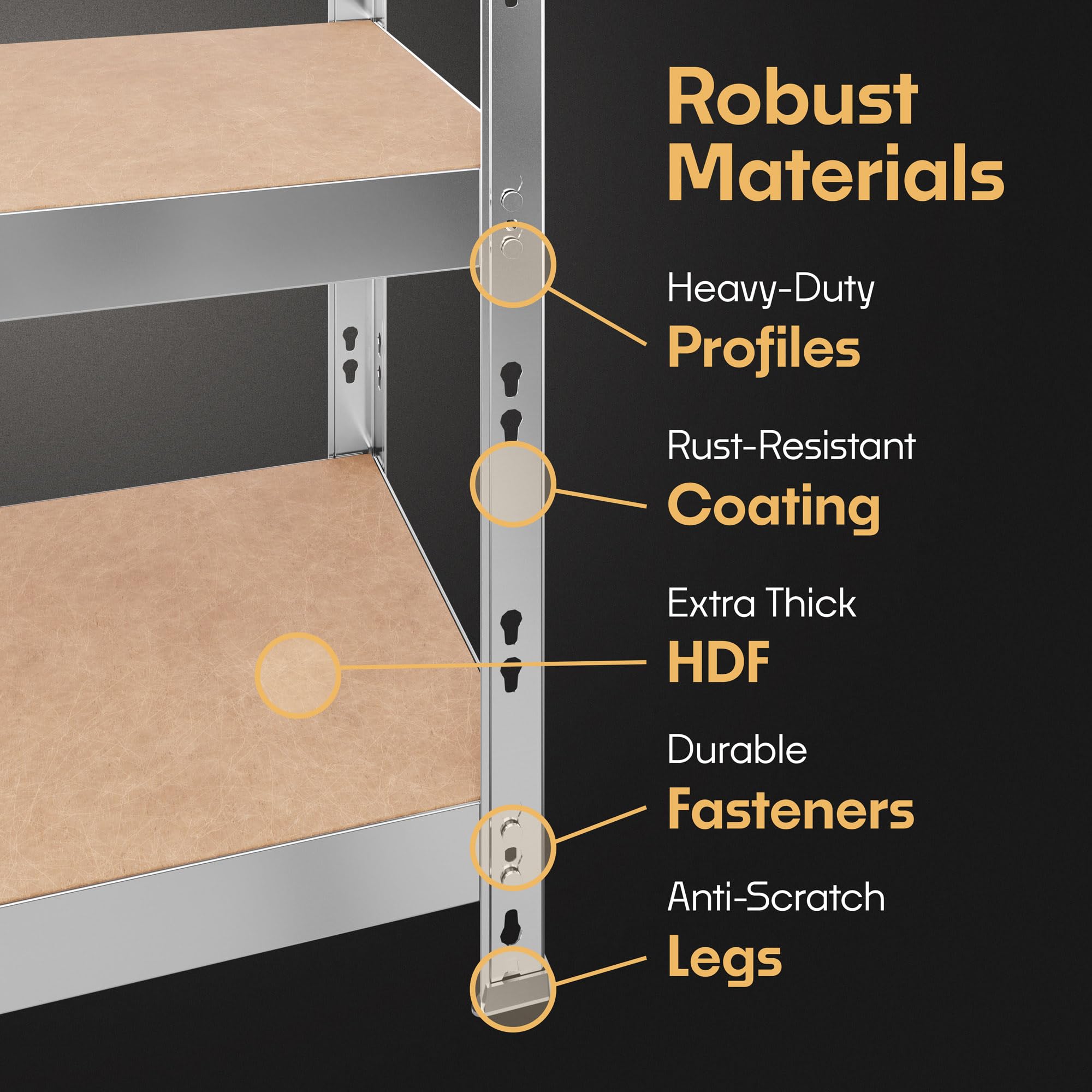 Metalkas Storage Shelves: 5 Storage Shelves Heavy Duty w/ 2,200 lb Total Load Capacity, 440 per Storage Shelf, 71x35x16 Perfect Solution for Your Storage Needs, Adjustable Shelving Unit