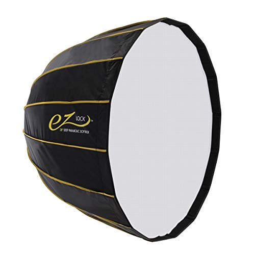 Glow EZ Lock 38" Deep Parabolic Quick Softbox, 16-Sided Parabolic Softbox Opens Up and Closes Down 'Umbrella' Style, this Bowens Mount Softbox with Quick Speedring Swap is an Ideal Speedlight Soft box