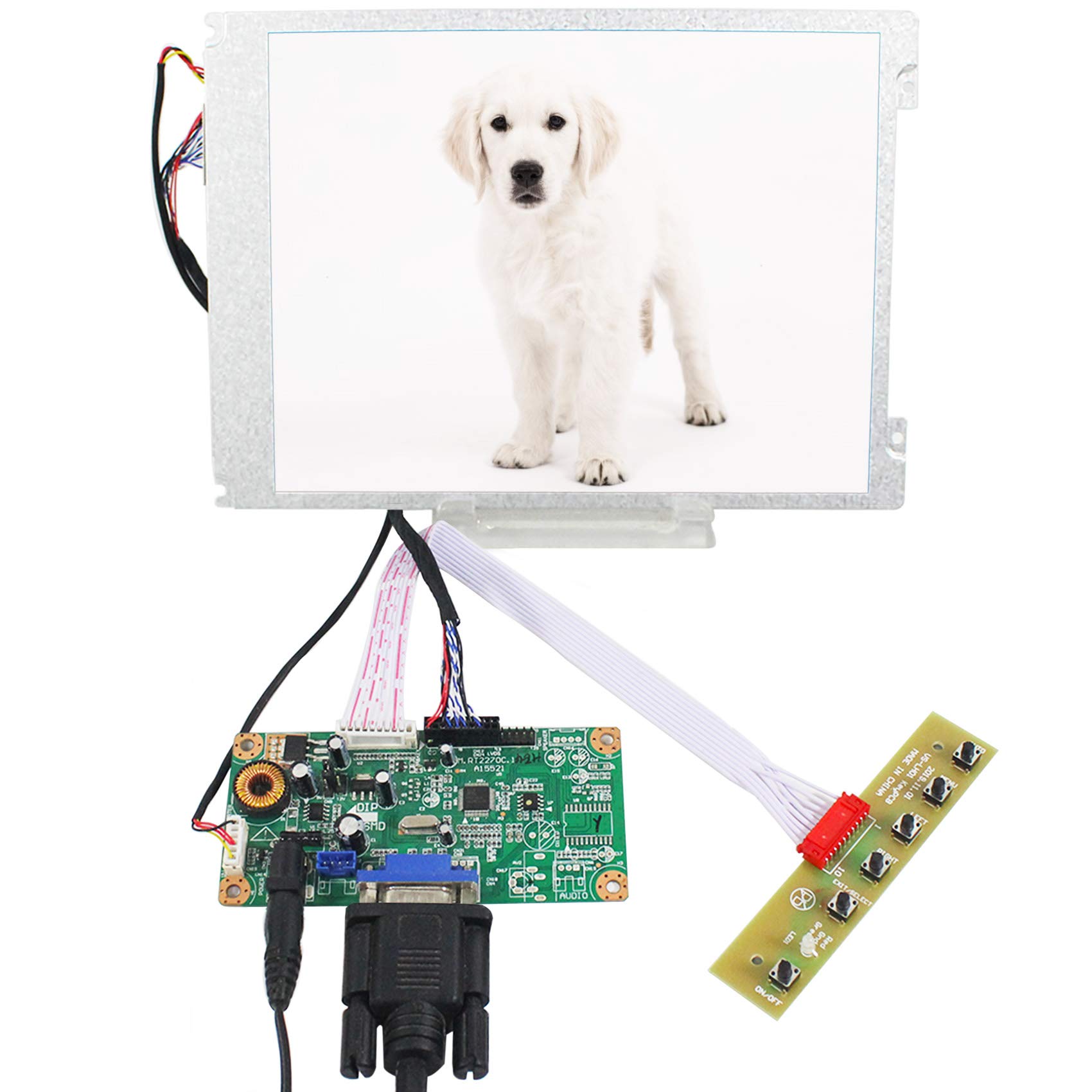 LCDBOARD 8.4" IPS LCD Screen 8.4 inch 800X600 Display M084GNS1 R1 with VGA Controller Board RT2270C-A (for DIY Monitor)