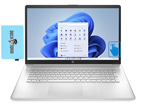 HP 17 Business Laptop 17.3" HD+ Touchscreen 12th Gen (Intel i7-1255U 10-Core 1.70GHz, 32GB RAM, 1TB PCIe SSD, Intel Iris Xe, WiFi 6, Bluetooth 5.2, Webcam, Backlit KB, Win 11 Home) w/Dockztorm Dock