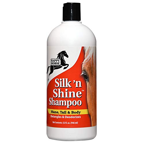 Happy Horse Shampoo, Silk 'n Shine Mane, Tail & Body Shampoo for Silky & Manageable Hair, 32oz