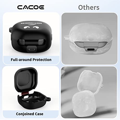 CACOE Silicone Case for Samsung Galaxy Buds 2 Pro (2022)/ Samsung Galaxy Buds Pro (2021)/Galaxy Buds 2/Galaxy Buds Live(2020,Funny Cute Protective Earbuds Case Cover with Keychain (Black)