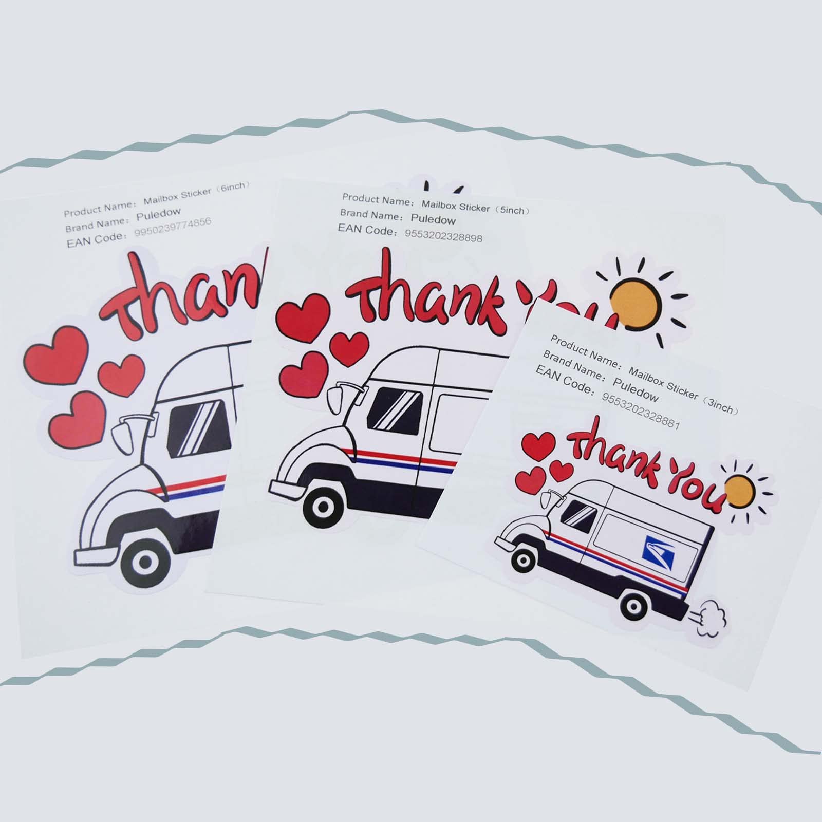 3 PcsThankyou USPS Decal for Mailbox,Thank U Stickers Vinyl stickers with Love and Support for USPS Mail Carriers (3inch)
