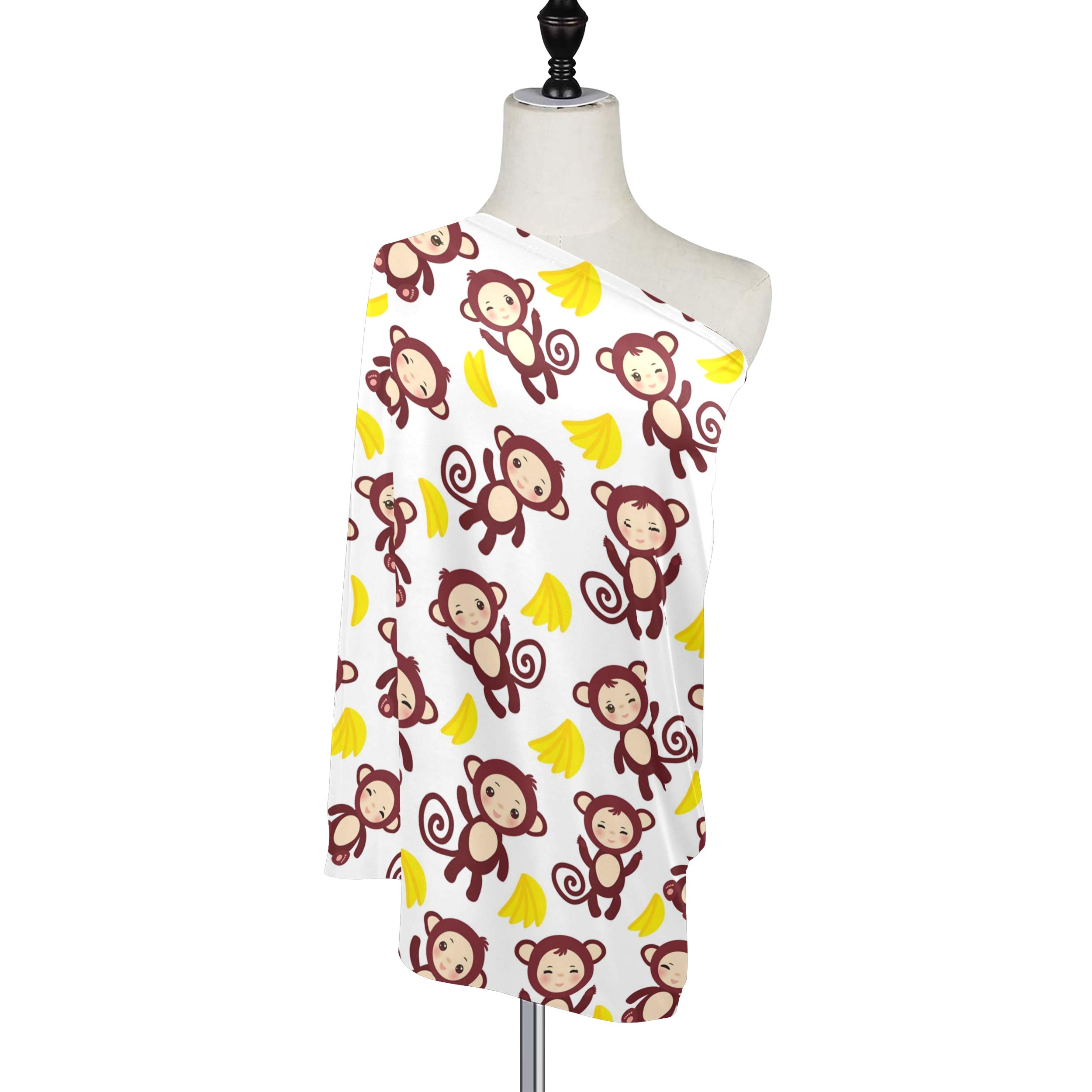 Nursing Cover Breastfeeding Scarf Brown Monkey - Baby Car Seat Covers, Stroller Cover, Carseat Canopy (801h)