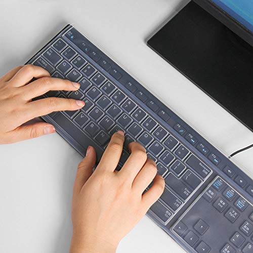 Reusable Waterproof Keyboard Cover, Universal Clear Anti-Dust Keyboard Skin Protector Cover for 104/107 Keys Standard Desktop Keyboard (2 Pack)
