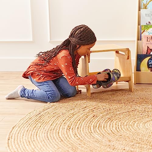 ECR4Kids Sit or Step Stool, Kids Furniture, Natural