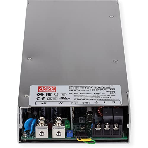 TRENDnet 1000W, 48V DC, 21A AC to DC Industrial Power Supply with PFC Function, TI-RSP100048, Compatible with 4U 19β Rackmount TI-R4U (Sold Separately), Built in DC Fans, UL 508 Approved