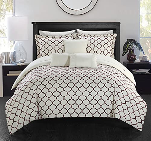 Chic Home 10 Piece Dorothy Comforter Set, King, Beige
