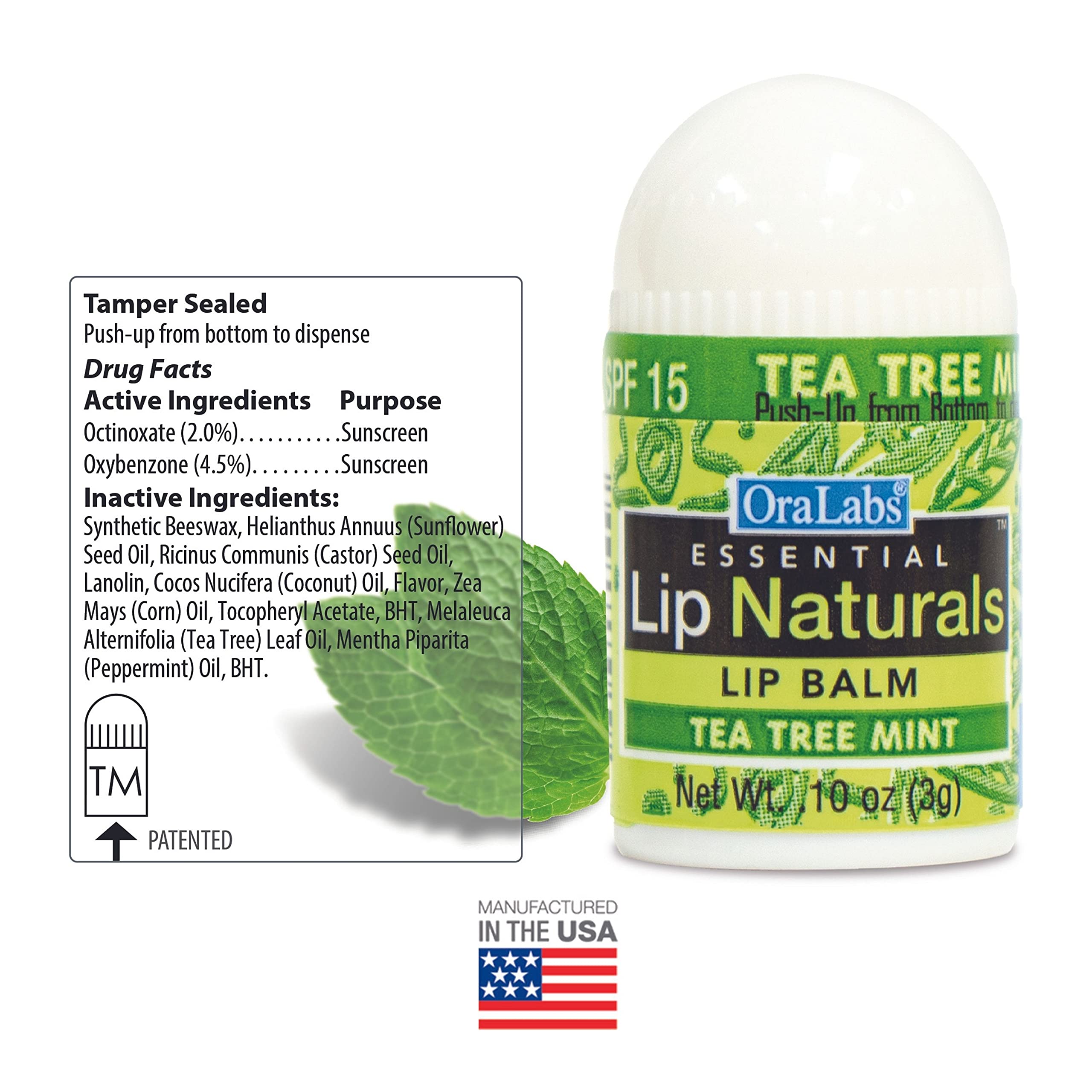 Lip NaturalsĀ® | 12-Count Assorted Mini Lip Balm with Sunscreen (SPF-15) & 1 Lip Balm Keychain | Made in USA | Lip Balm Pack with 3 Flavors: Tea Tree Mint, Vanilla Bean, & Bing Cherry (0.10oz/3g Each)