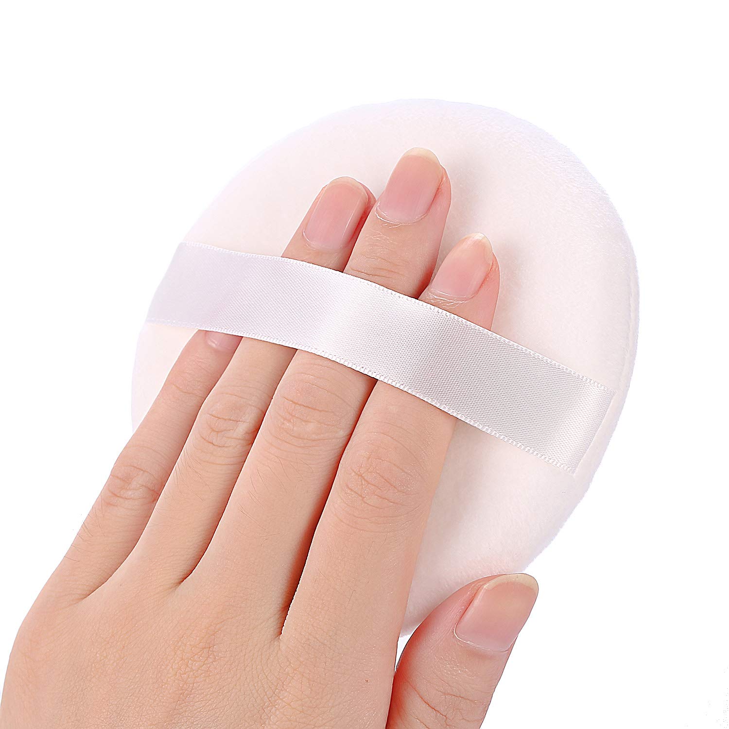 WSYUB Powder Puff, Powder Puff for Body Powder, Ultra Soft Large Velour Body Loose Powder Puff, 4.13 inch,4pcs,White, Round