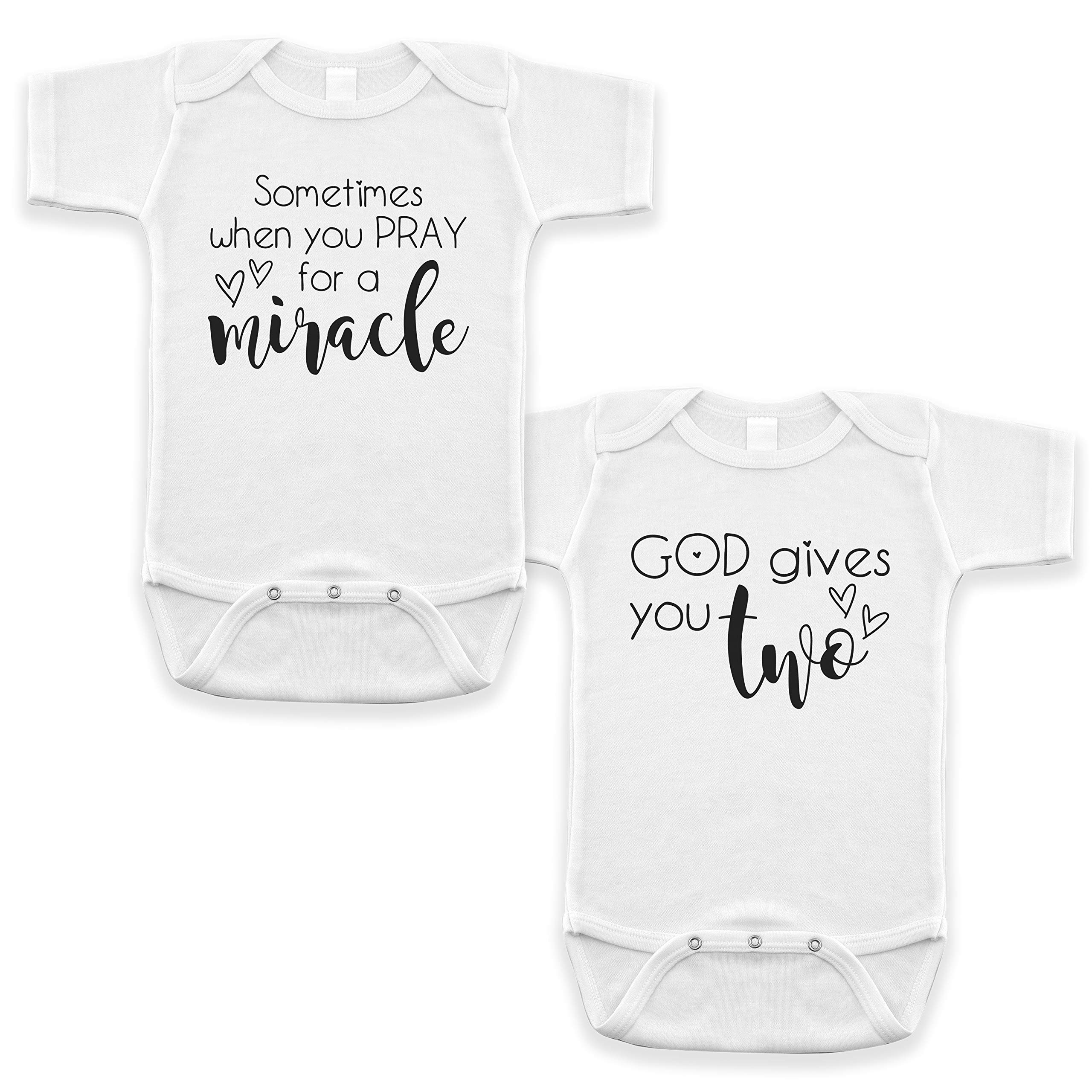 Pineapple Pancake Kids Twin Pregnancy Announcement Infant Bodysuit Set for Grandparent Photo Props