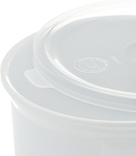 Carlisle FoodService Products Classic⢠Round Storage Container with Lid, 1.2 Quart Crock, White