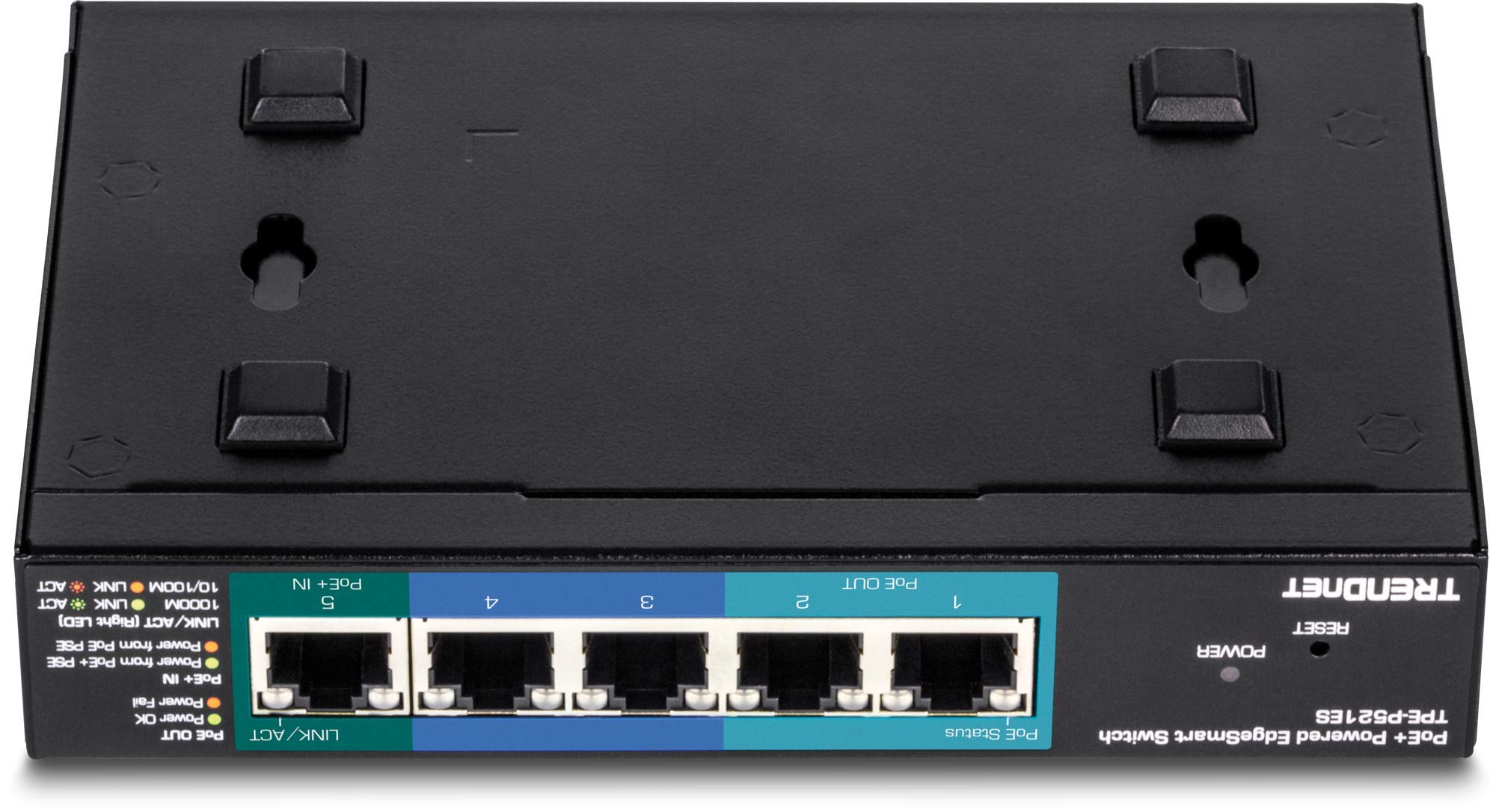 TRENDnet 5-Port Gigabit PoE+ Powered EdgeSmart Switch with PoE Pass Through, 1 x Gigabit PoE+ Input, 2 x Gigabit PoE Output, 2 x Gigabit, 18W PoE Budget,Managed Switch TPE-P521ES (Renewed)